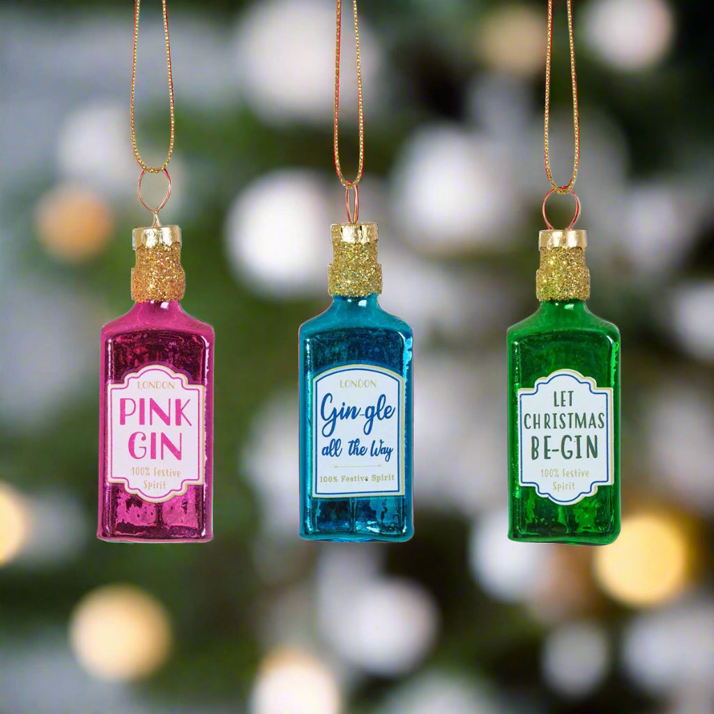 Mini gin bottle baubles - set of 3 – Parkinson's UK shop