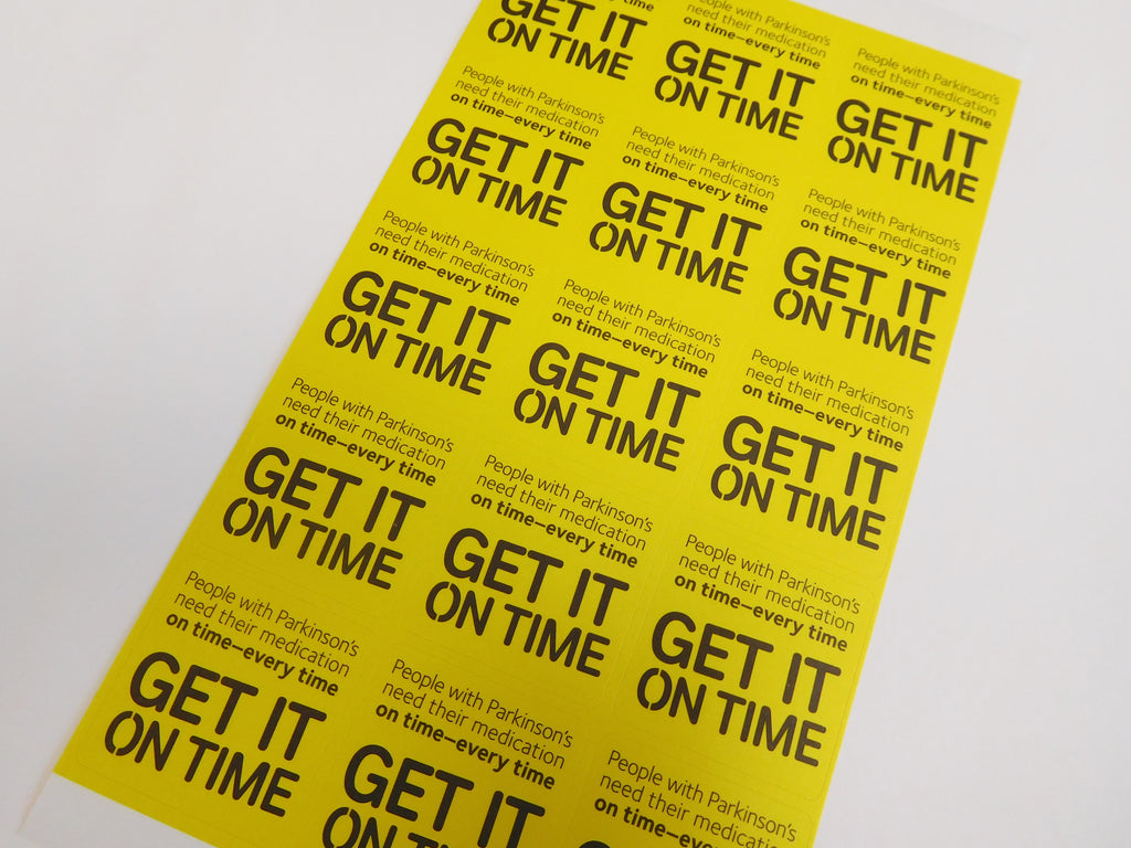 Get It On Time stickers (A5) – Parkinson's UK shop